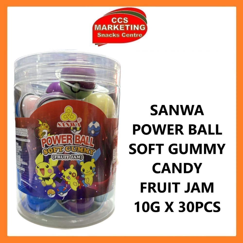 CCS Sanwa Power Ball Soft Gummy Candy Fruit Jam ( 10g x 30pcs ...