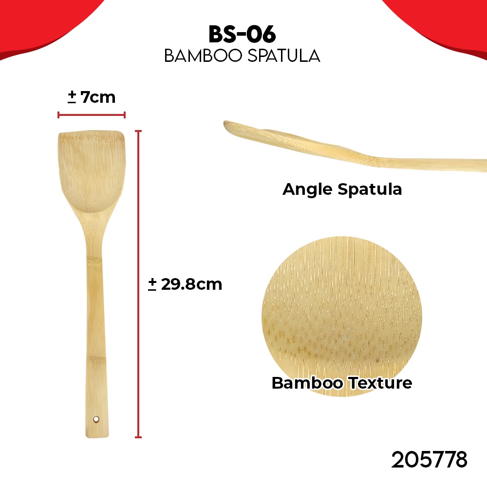 SUPERSAVE Bamboo Spatula Kitchen Utensils Long Handle Cooking Tools ...