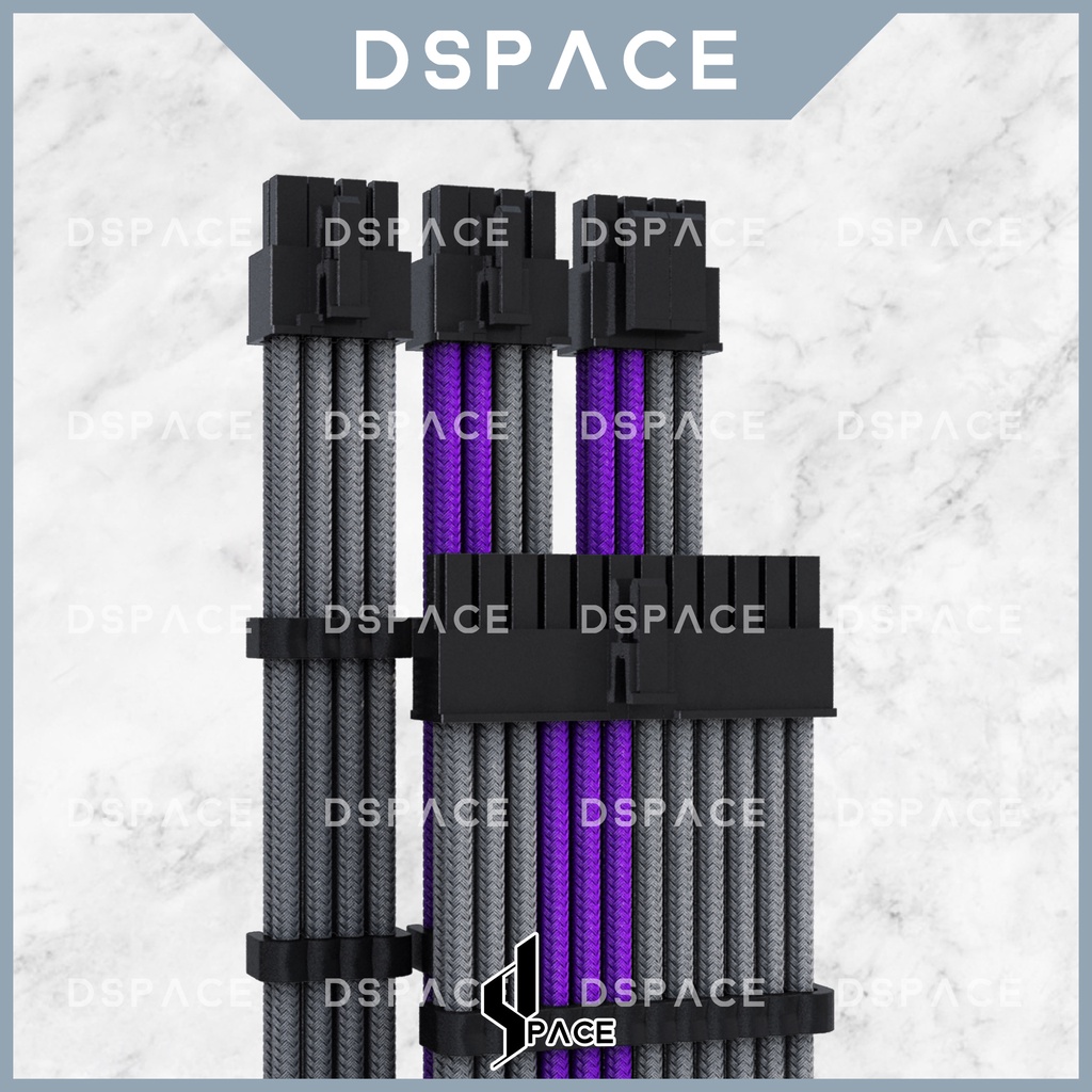 DSPACE MESH-X PSU Violet Premium Sleeve Braided Extension Custom Cable ...
