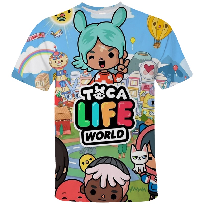 Children Game Toca Life World Tshirt 3D Anime Toca Boca Life World Game ...