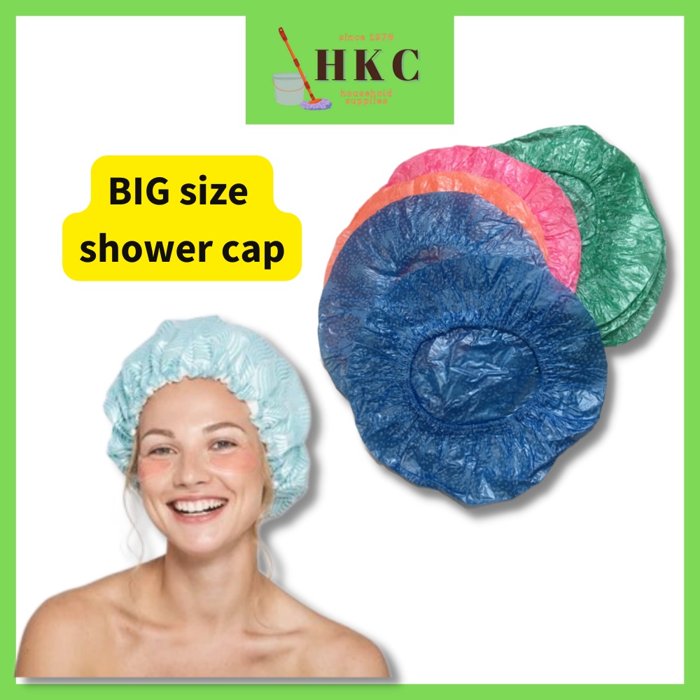 Shower Cap Waterproof JUMBO Tebal ( from SMALL to BIG size ) Bath Cap ...