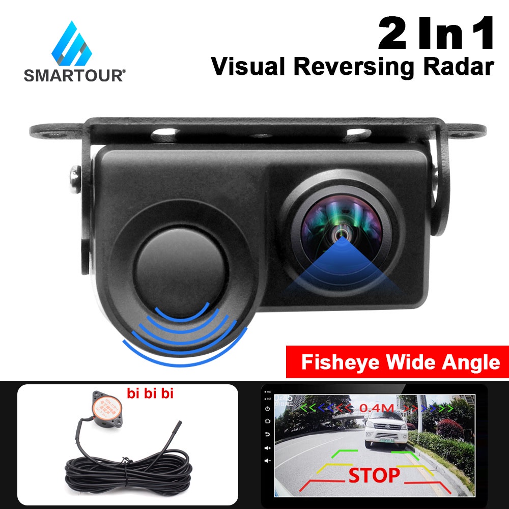 2in1 visual reversing radar fish eye wide-angle lens HD picture quality ...