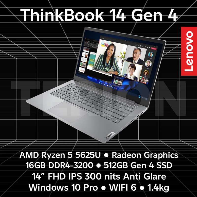 Lenovo Thinkbook 14 Gen 4 AMD Ryzen 5 5625U 16GB RAM 512GB SSD Radeon ...
