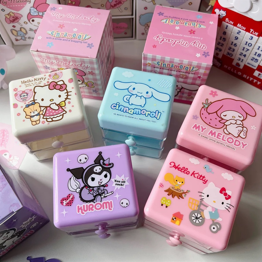 Cartoon Hello Kitty Melody Mini Desktop Storage Box Cinnamoroll Small ...