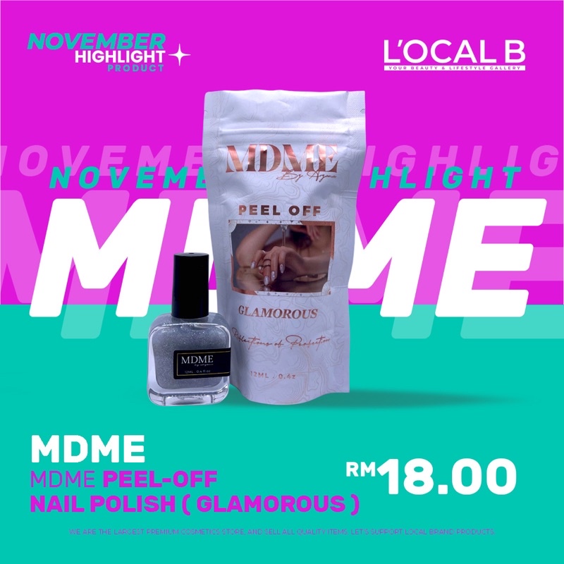 MDME PEEL-OFF NAIL POLISH (GLAMOROUS) | Shopee Malaysia