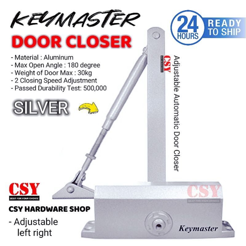Keymaster Adjustable Automatic Door Closer - Silver | Shopee Malaysia