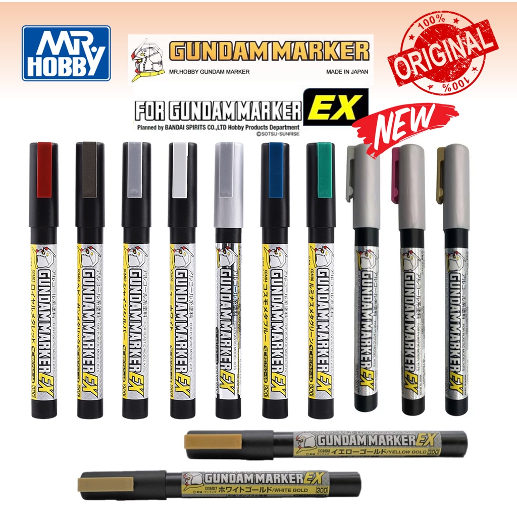 Mr. Hobby Gundam Marker EX XGM01-XGM06 Gundam Painting Marker / XGM100 ...