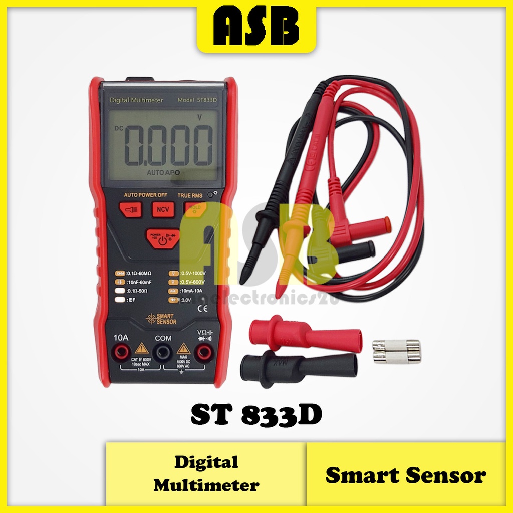 (1pc) Smart Sensor ST833D Digital Multimeter ( 362002171 ) | Shopee ...