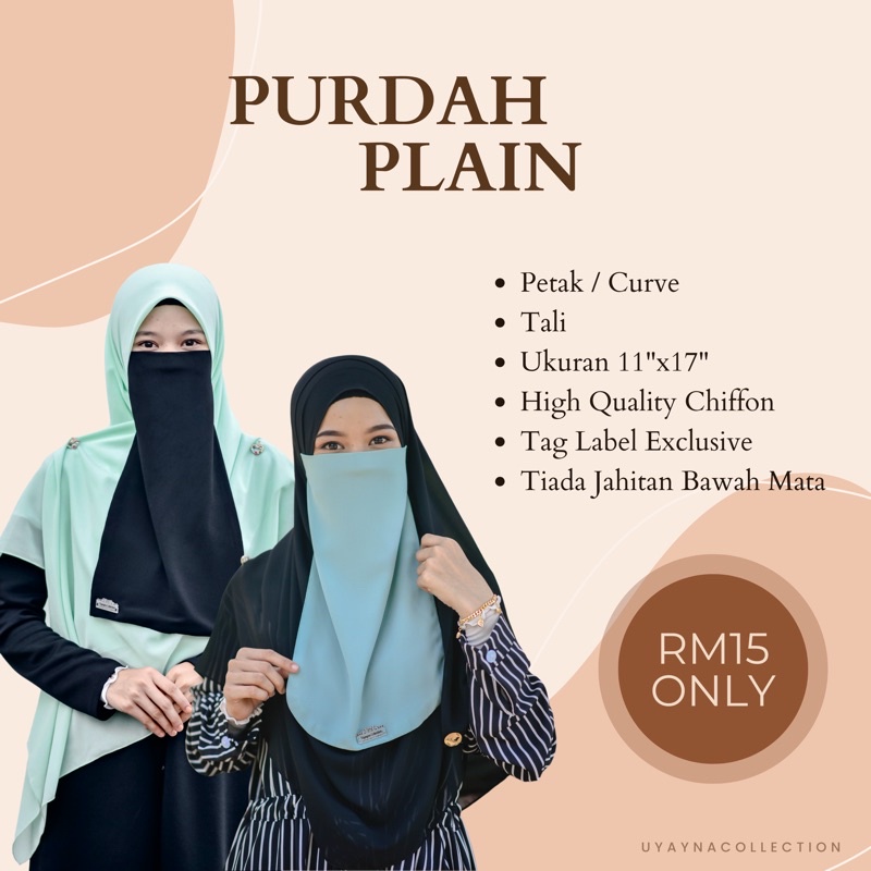 🔥 HOT 🔥 PURDAH HITAM PLAIN by UYAYNA COLLECTION | Shopee Malaysia