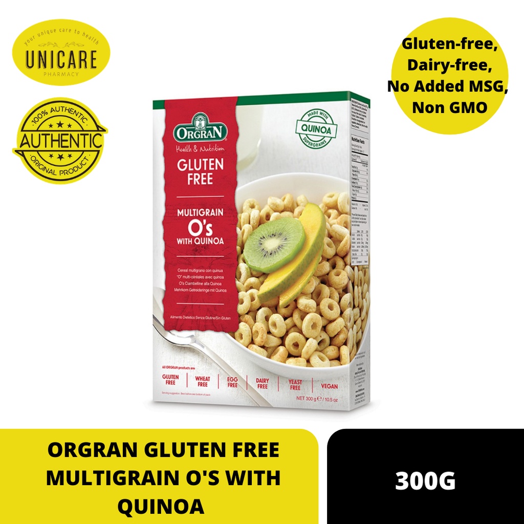 ORGRAN GLUTEN FREE MULTIGRAIN O'S WITH QUINOA 300G. Gluten-free, Kosher ...