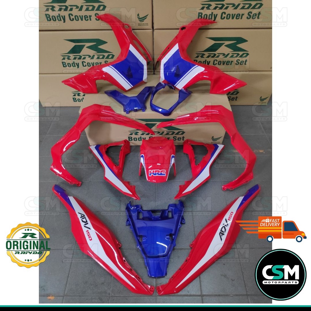Coverset Bodyset Honda ADV 150 HRC EDITION BLACK SKY BLUE RED WHITE ...