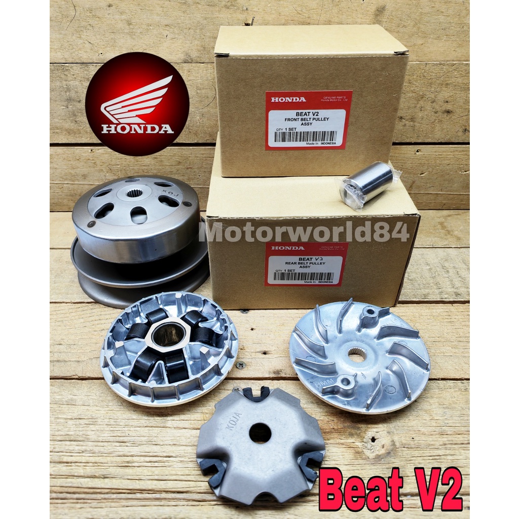 HONDA REAR + FRONT PULLEY SET BEAT V2 NEW PULLY ORIGINAL INDONESIA ...