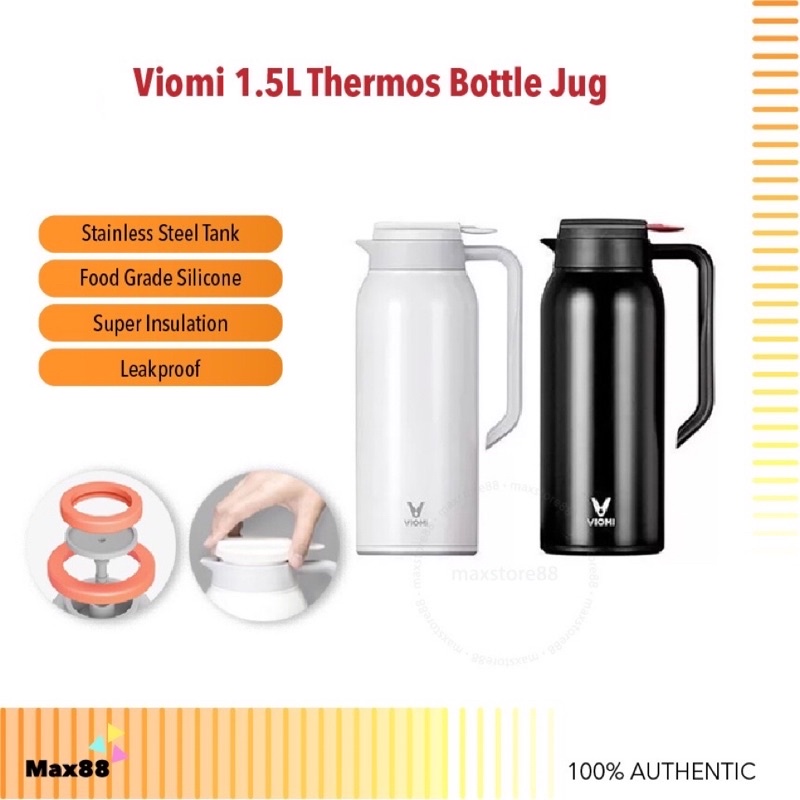 VIOMI 316 Stainless Steel Thermal Carafe Vacuum Flask Pot 12 hours Hot and Cold Preservation (1 ...