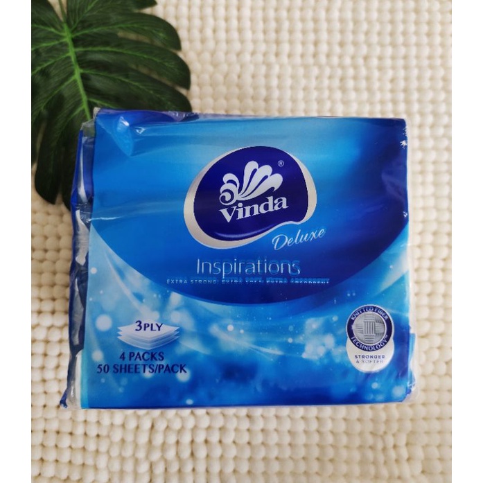 Vinda Deluxe Inspirations Facial Tissue 3ply Soft Pack (50 Sheets x 4 ...