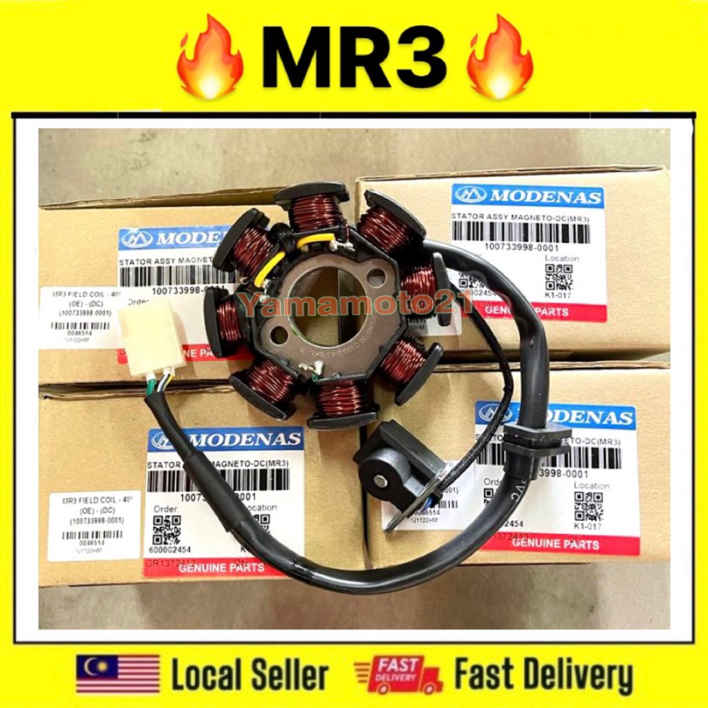 MODENAS MR3 STATOR ASSY MAGNETO DC (MAGNET COIL) STARTER COIL FUSE FUEL ...