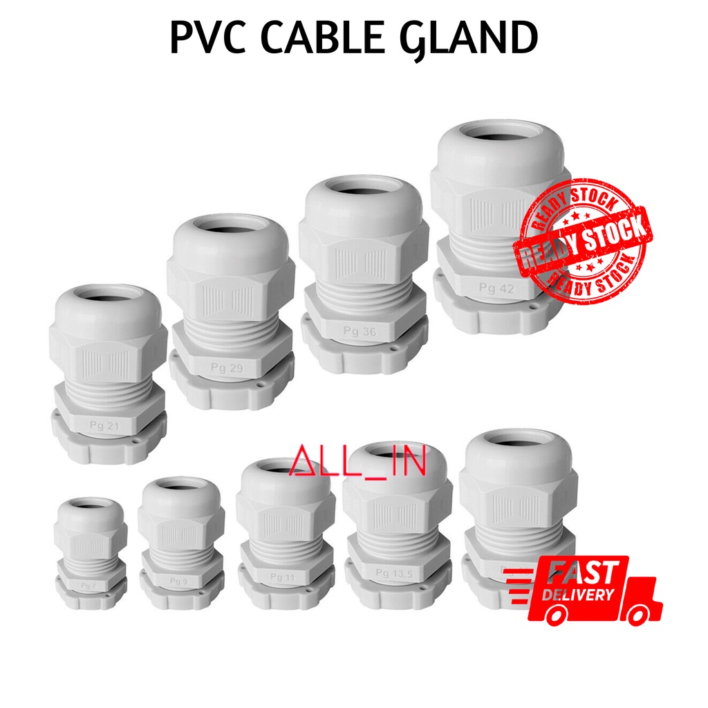Nylon Pvc Cable Gland PG Gland Pvc Gland White PG7 PG9 PG11 PG13.5 PG16 ...