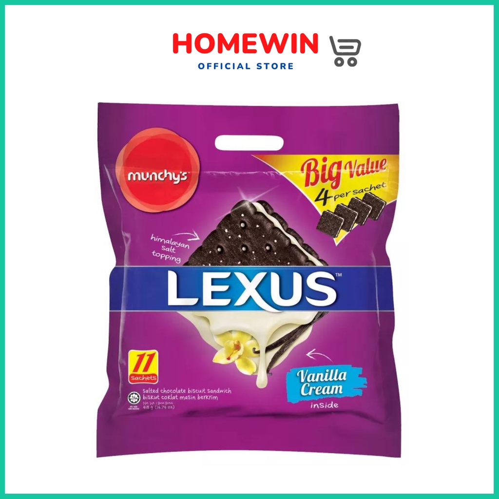 Munchy's Lexus Salted Chocolate Biscuit Sandwich Vanilla Cream (418g ...