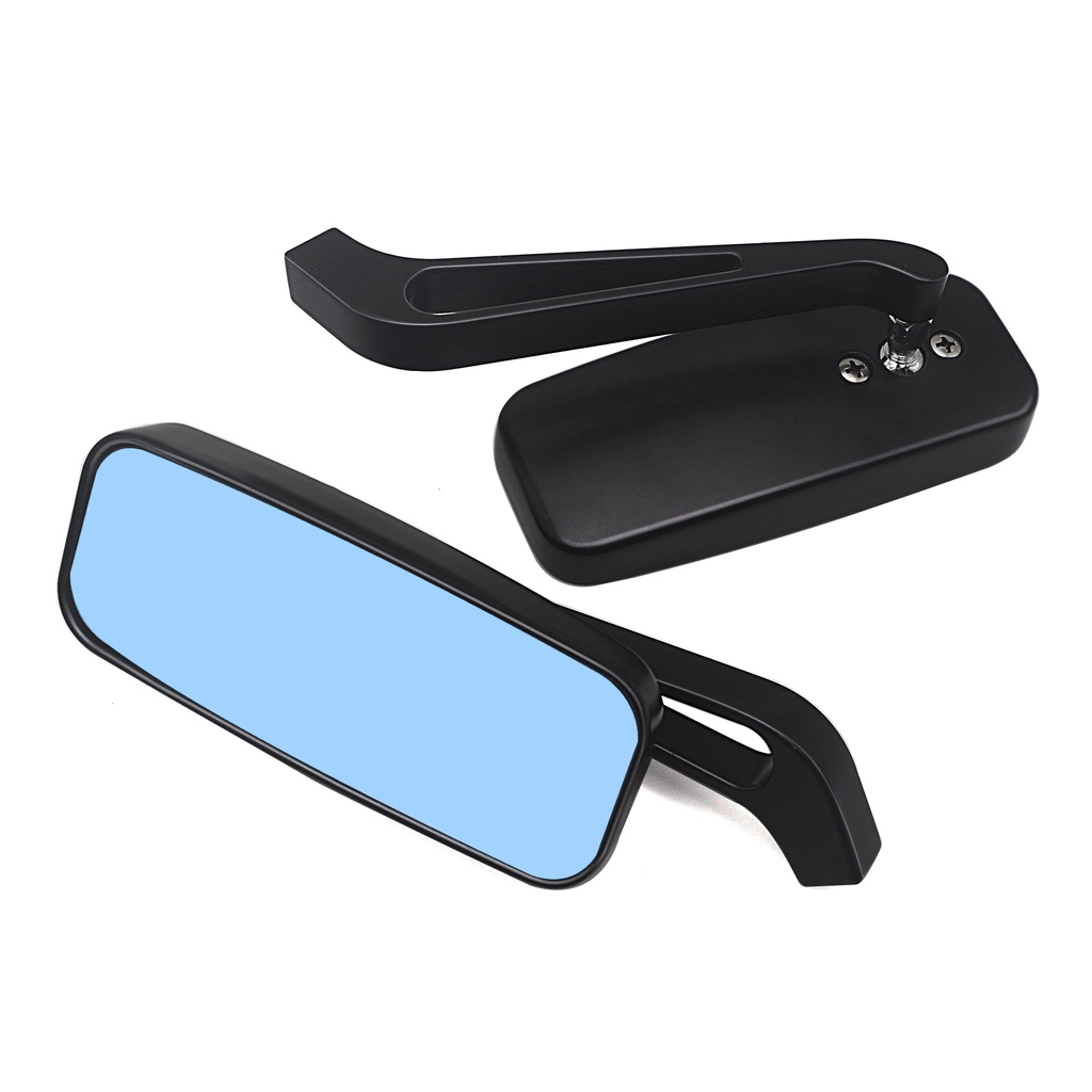 Universal 8mm 10mm Motorcycle Rear View Side Mirrors Black Cafe Racer