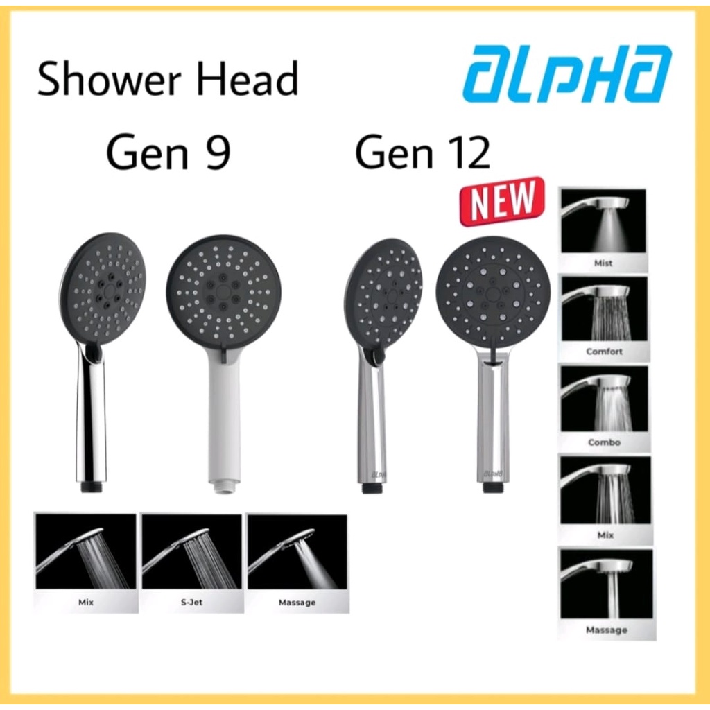 NEW Alpha Hand Shower Gen 12 Silver / Gen 9 White | Shopee Malaysia