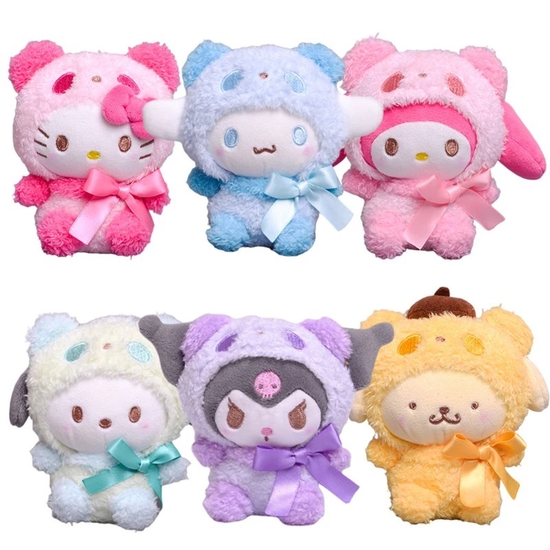 10cm Cartoon Kawaii My Melody Kuromi Cinnamoroll Kt Cat Purin Dog Plush ...