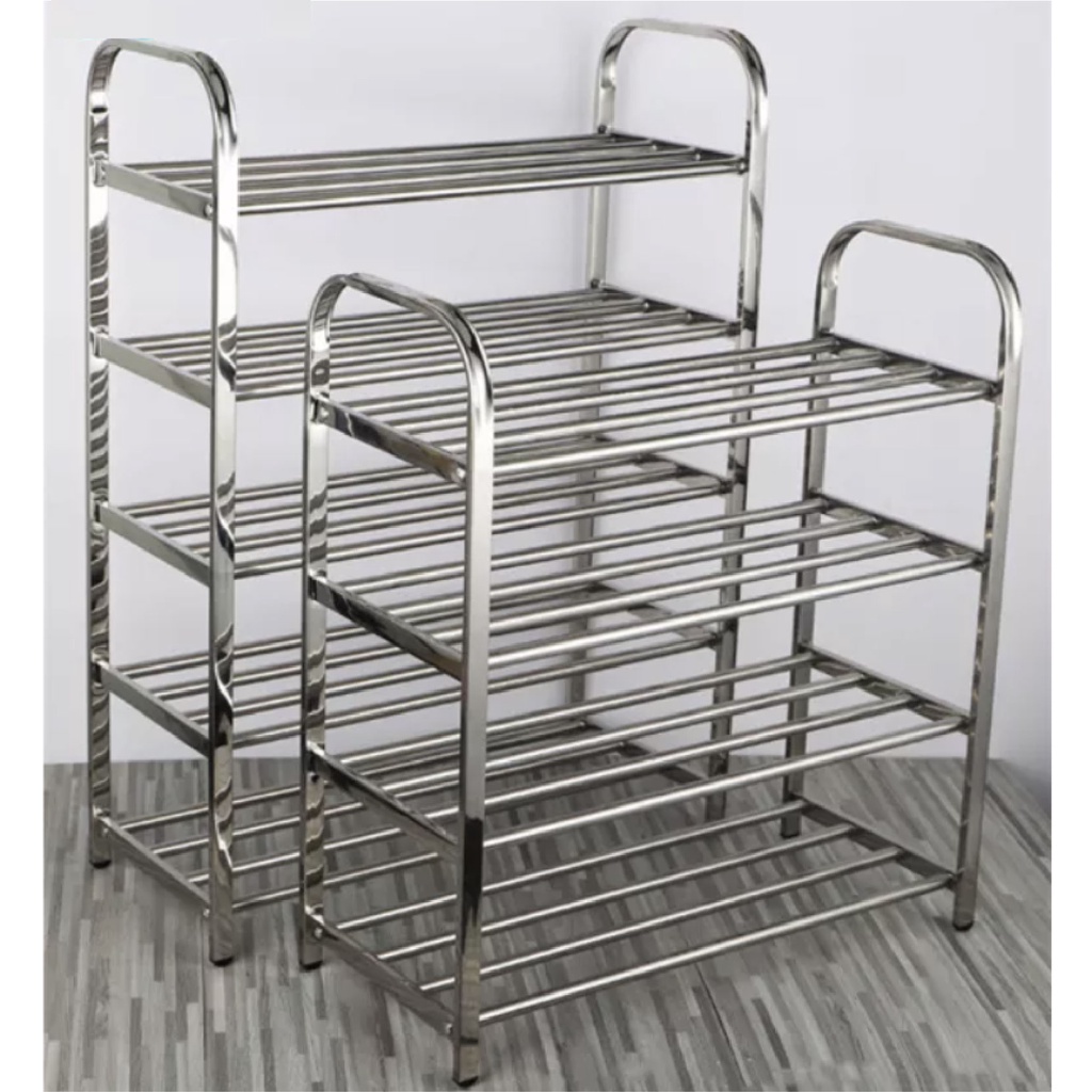 APA Rak Kasut Besi Bertingkat Tahan Karat Murah Besar DIY Stainless ...