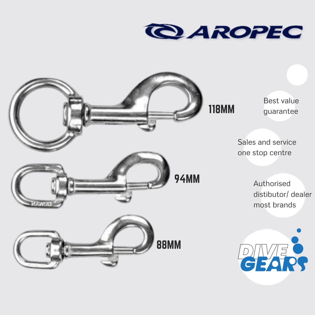 Aropec 316 Stainless Steel Bolt Snap Hook Clip Diving Hook BCD ...