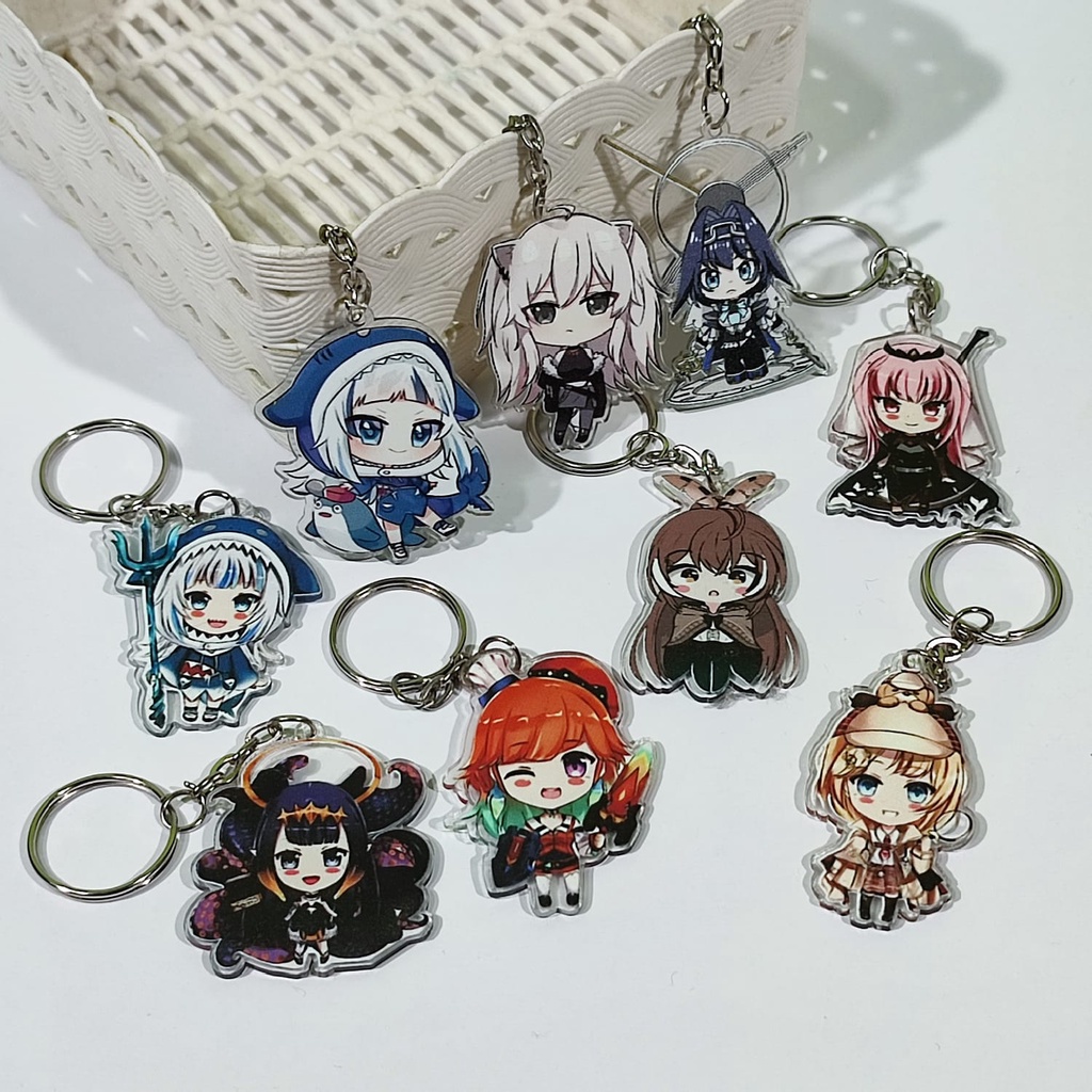 GANTUNGAN Hololive EN Keychain - Keychain Vtuber Gawr Gura Nanashi ...