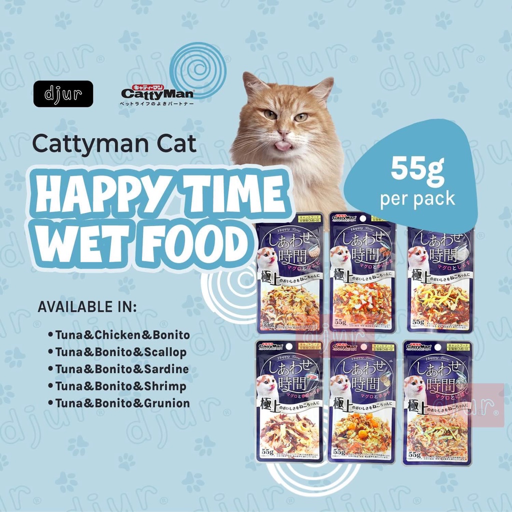 CATTYMAN Happy Time Cat Wet Food Pouch Fish Treats 55g | Shopee Malaysia