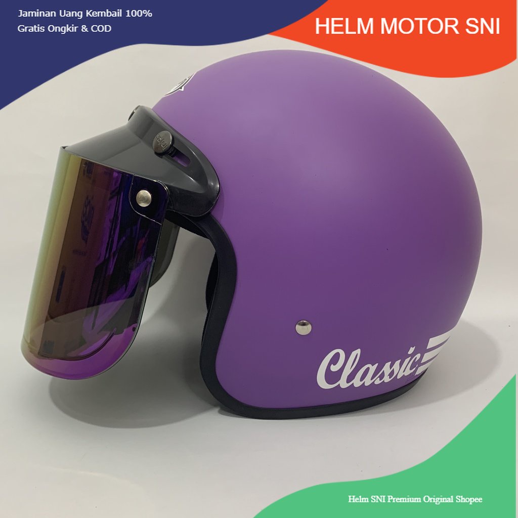 UNGU 11.11 Bogo Classic Purple Doff Plain Solid Helmet choose Flat ...