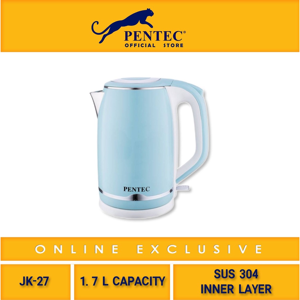 PENTEC Jug Kettle Stainless Steel Kettle (1.7L) JK-27 | Shopee Malaysia