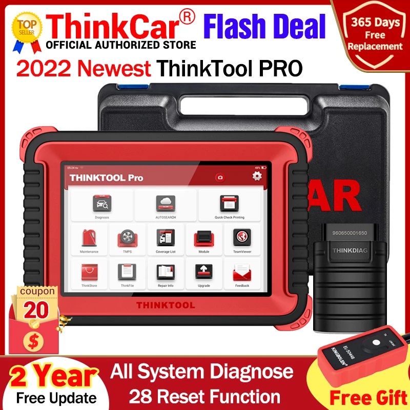 THINKCAR THINKTOOL Pro 8" Full Systems Car diagnosis Tools ECU Coding ...