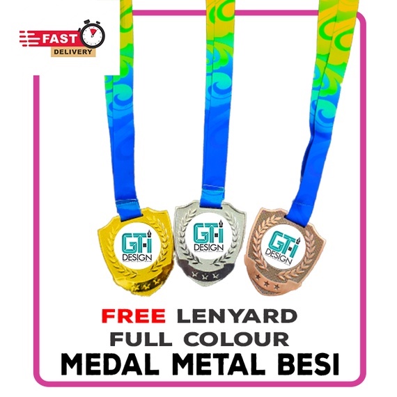 Metal medal Hanging Medal Berat Besi with FREE ribbon + Printing Ready ...