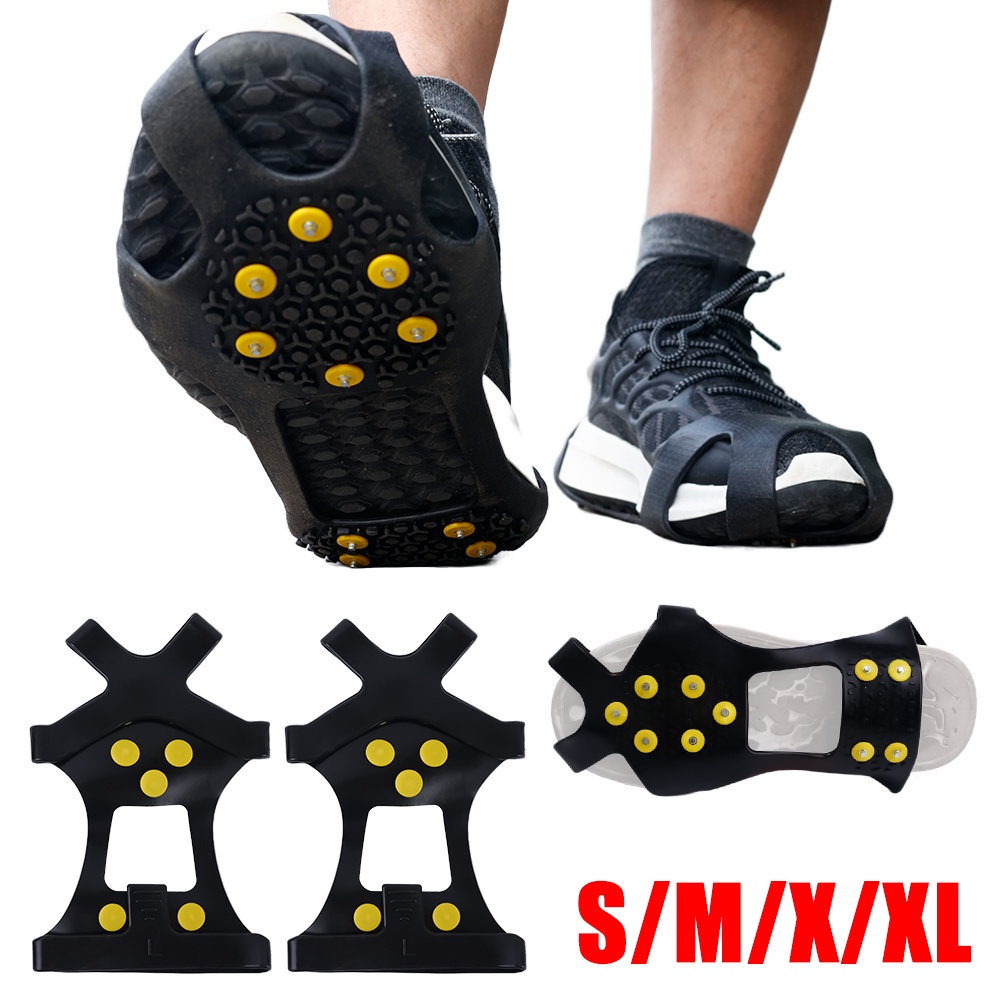 10 Studs Anti-Skid Ice Gripper Spike Winter Climbing Anti-Slip Snow ...
