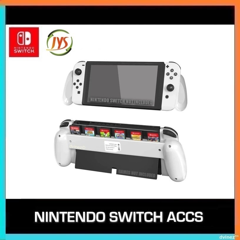 Nintendo Switch OLED JYS Comfort Gaming Hand Grip Holder With Game Card Case Storage Stand ...