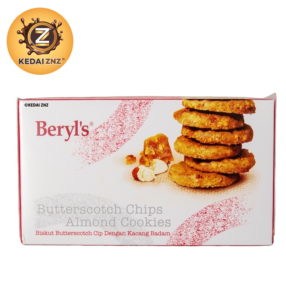 Chocolate Beryls Cookies Butterscotch Chips Almond Box 100g Coklat ...