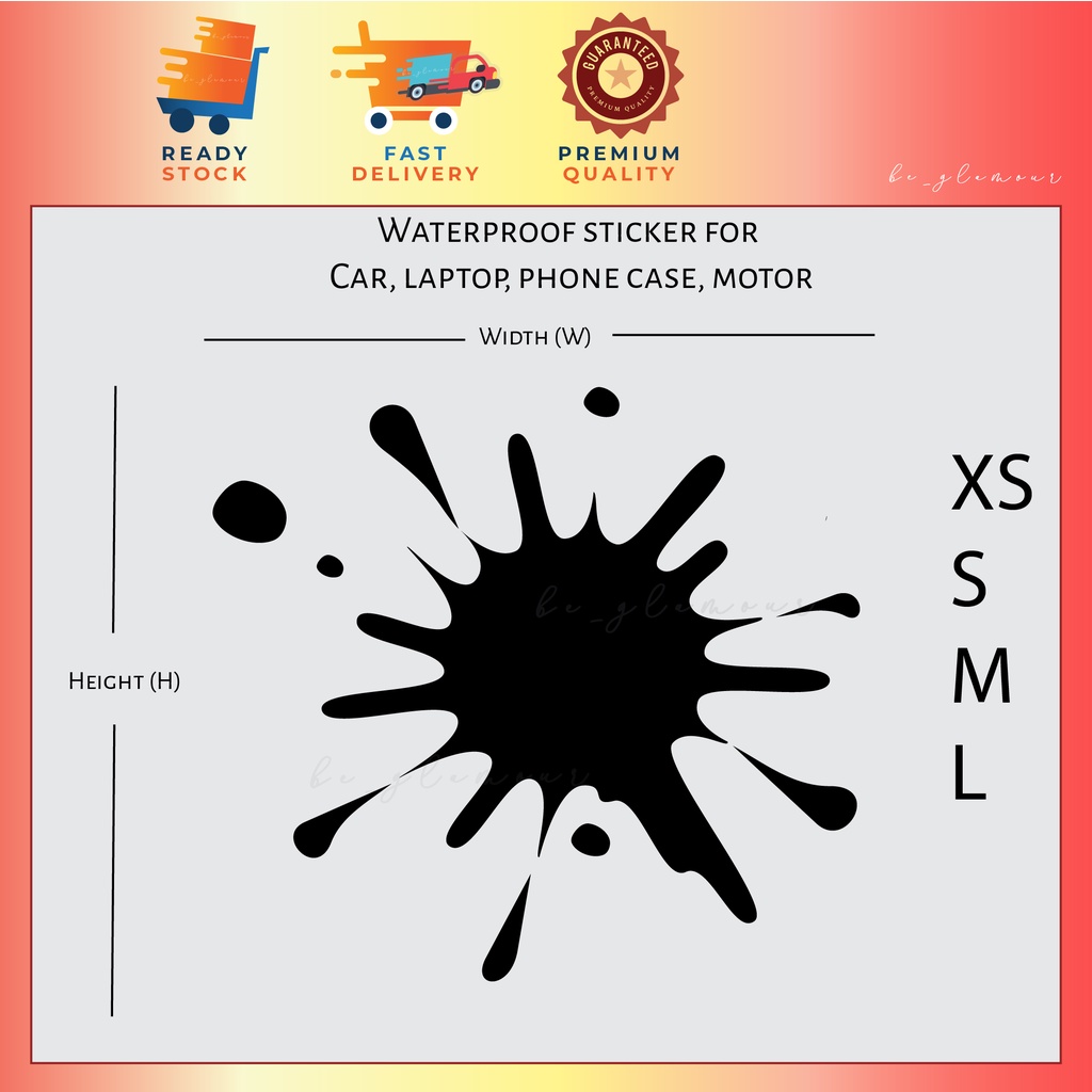 SPLASH Sticker Kereta Waterproof stiker kalis air pantulan cahaya Car ...