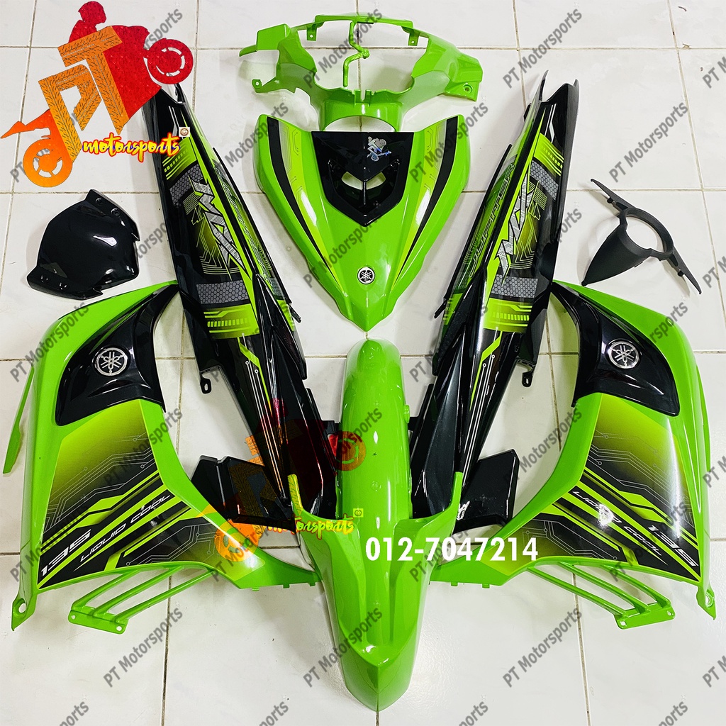 Yamaha LC 135 V6 V7 Cover Set Green Hijau Neo Green Black Jupiter MX ...