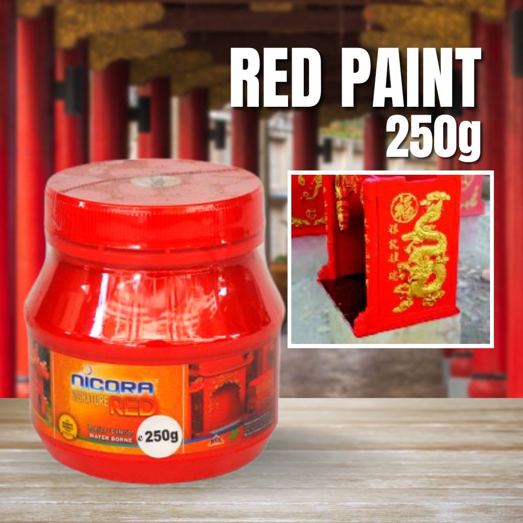250g NICORA SIGNATURE RED PAINT Multipurpose Use & Painting Water Based ...