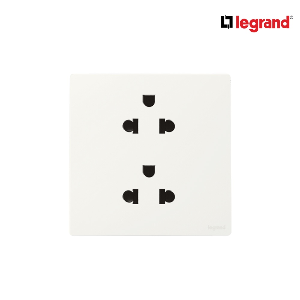 Legrand Double Grounded Bean White 1G EURO-US 16A 2x2P + Earth Socket ...