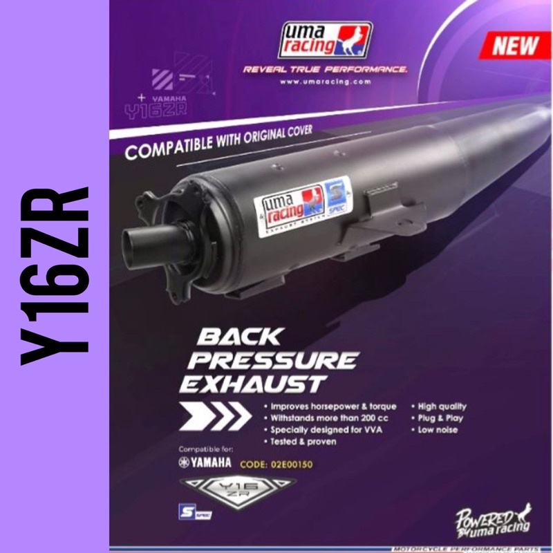 UMA RACING BACK PRESSURE & TRU PRESSURE EXHAUST 32MM Y15ZR,Y16,RS150 ...