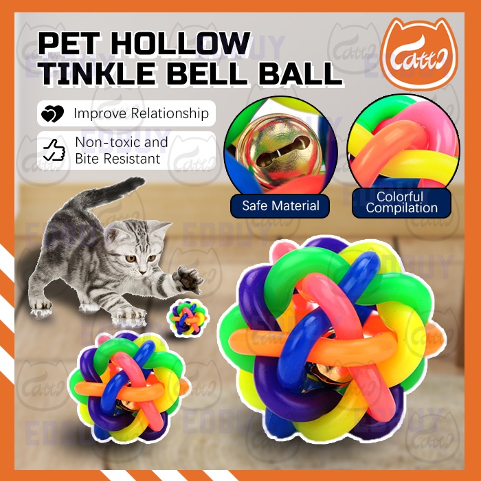 CATTO Pet Toy Cat Toy Hallow Tinkle Bell Ball Small Plastic Playing ...