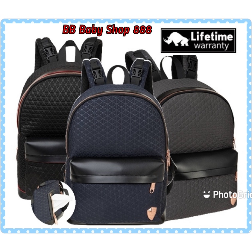 Princeton Goldiva Baby Diaper Bag - Black /Blue/Grey | Shopee Malaysia