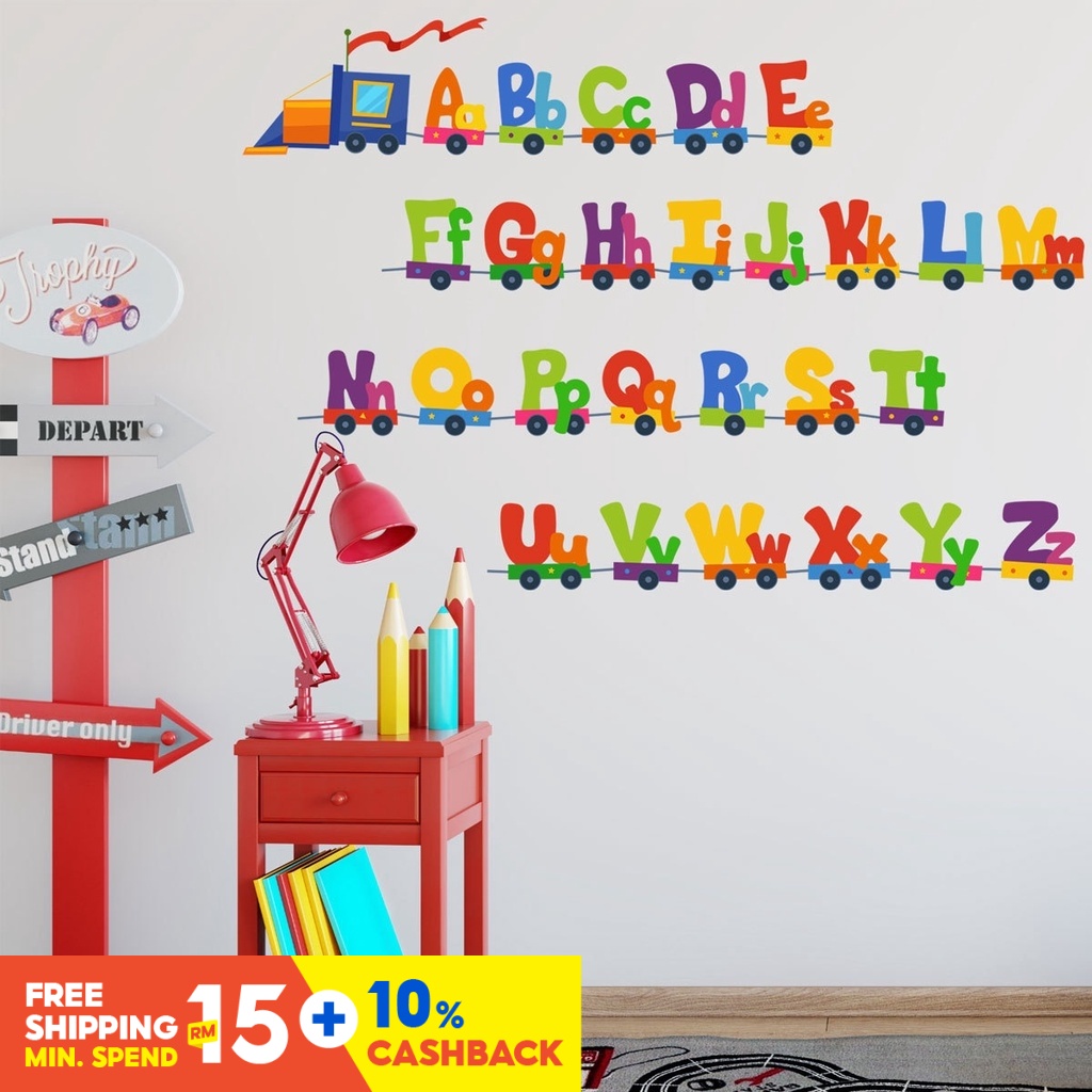 Colorful Cartoon Trains English Alphabet Kids Early Education for ...