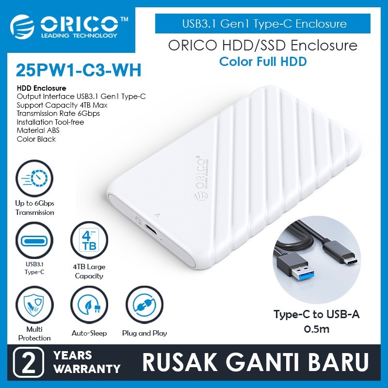 ORICO Originalco SSD / ENCLOSURE USB Type A to Type C Case 2.5 Inch ...