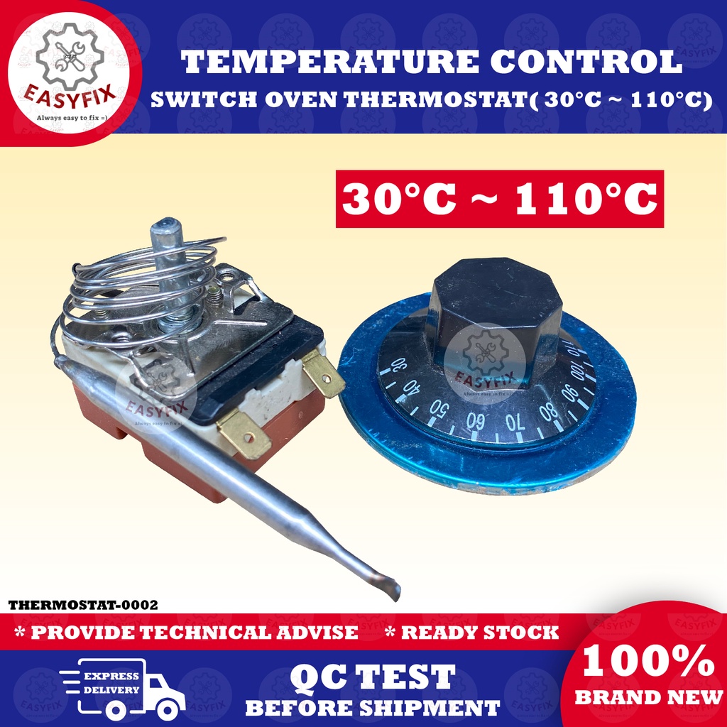 (30°C ~ 110°C) DIAL THERMOSTAT TEMPERATURE CONTROL SWITCH OVEN ...