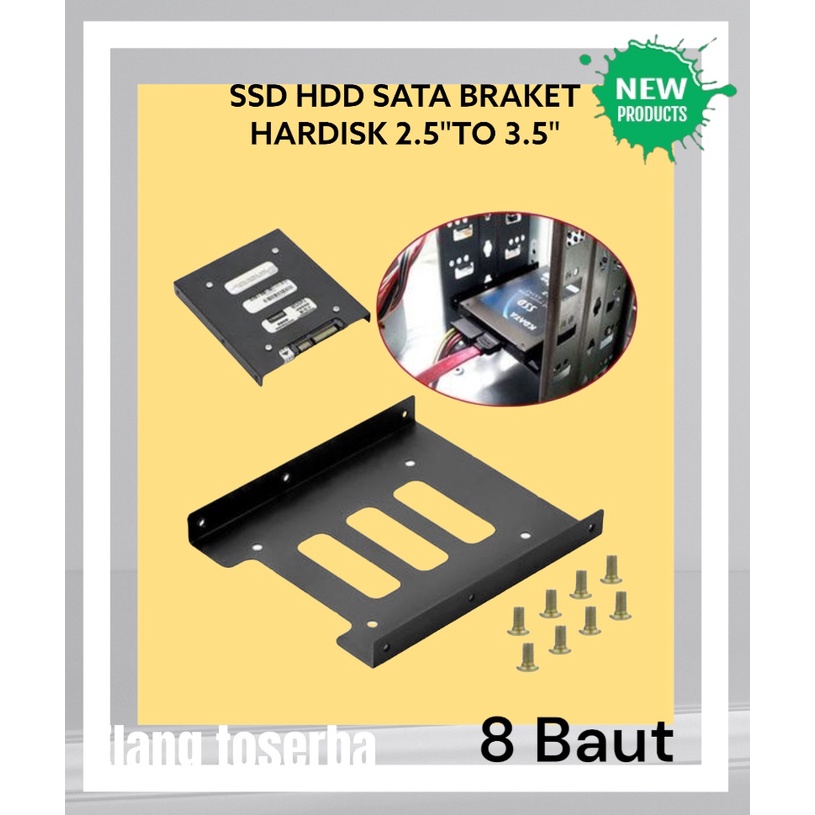 Bracket Hard Disk Bracket HDD Mount SSD 2.5 To 3.5 Inch PC CPU 8 bolts ...