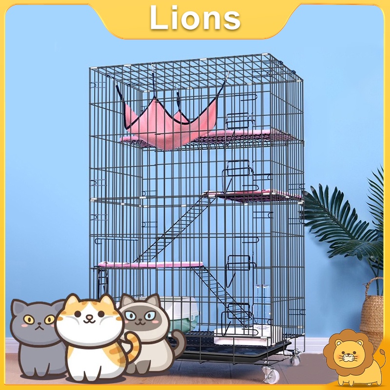 4 layer Cat Cage Oversize Stackable Sturdy Cat Cage Easy Assemble Pet ...