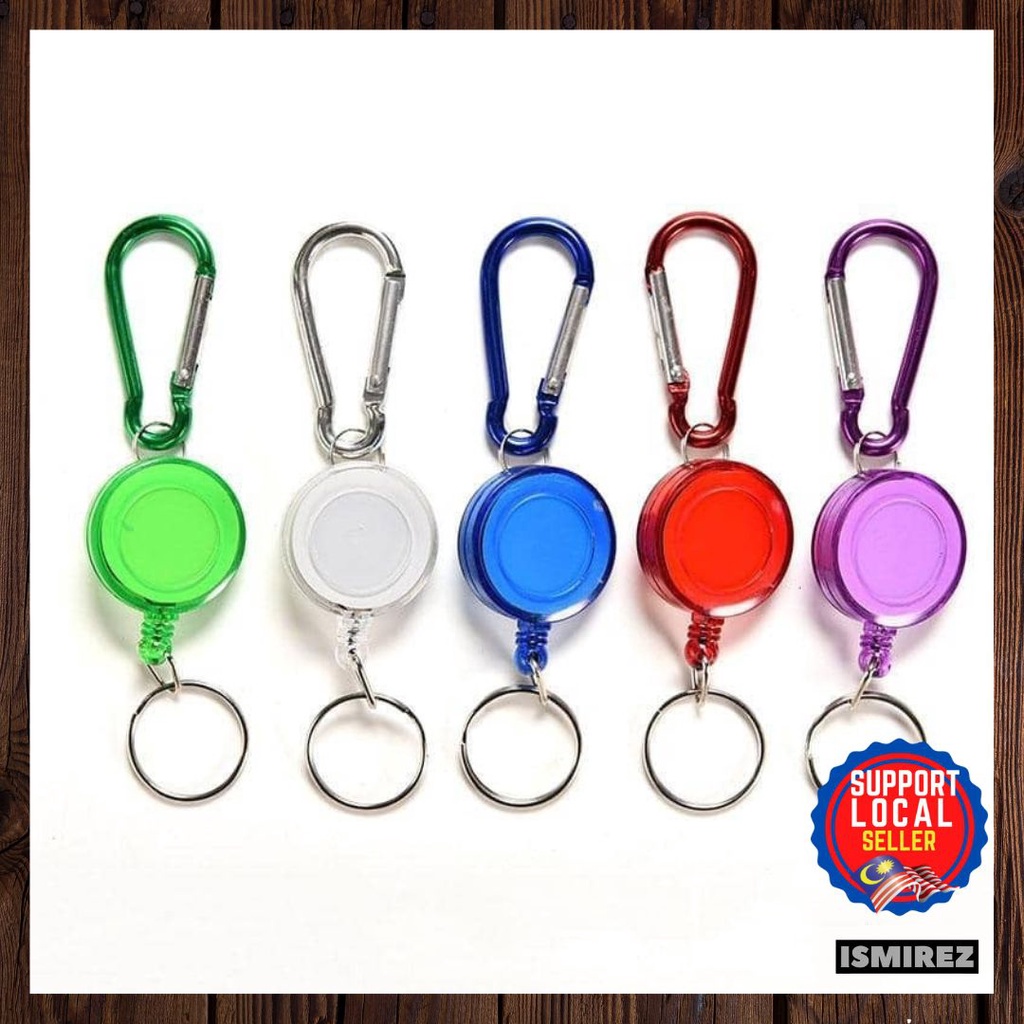 Keychain Retractable Strap Carabiner Clip Card label Key Chain Fancy ...