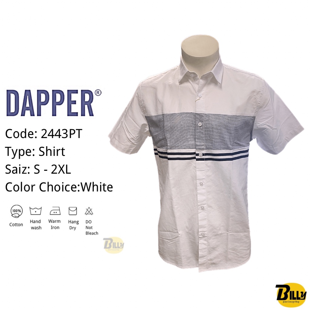DAPPER Brand Men’s Slim Fit Short Sleeve Casual Shirt ( 2443PT ) | Shopee Malaysia