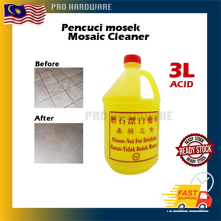 3 LITER ASID KUNING / ACID PENCUCI MOSEK/ CEMENT REMOVER/ MOSAIC TILE ...